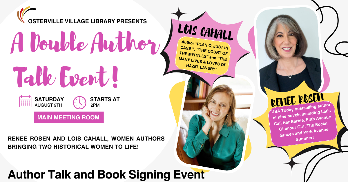 Authors Lois Cahall and Renee Rosen present "Women Authors Bringing Two ...