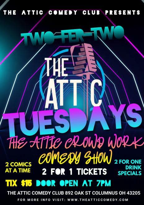 Twofer Tuesday Crowdwork Show - Attic Comedy Club | 2/25/25 - 2/2/27 ...