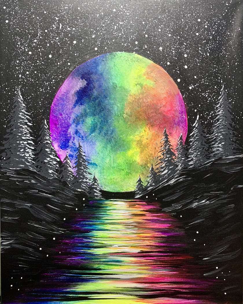 Paint and Sip: Magical Rainbow Moon | 1/18/26 | Columbus, OH 43215