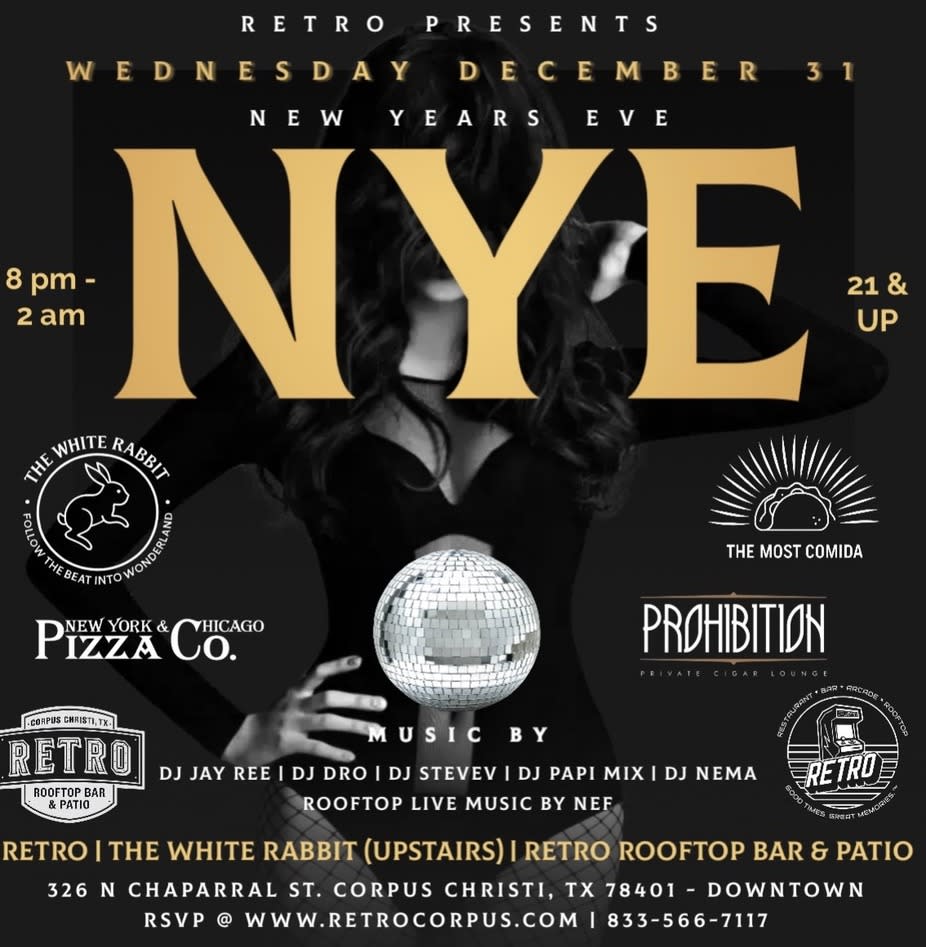 NYE Party at Retro & The White Rabbit! | Corpus Christi, TX