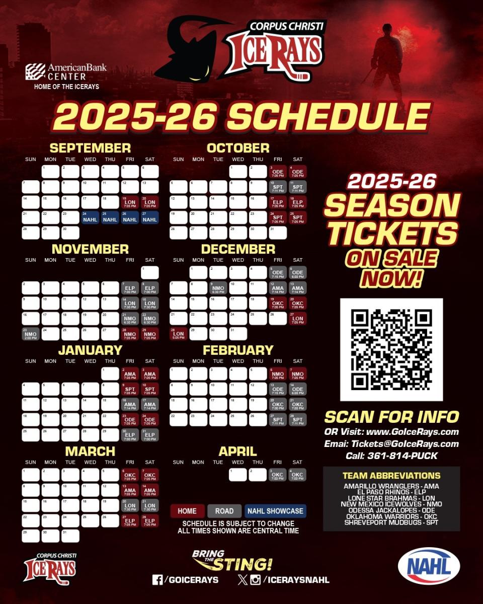Ice Rays VS Amarillo Wranglers | Corpus Christi, TX