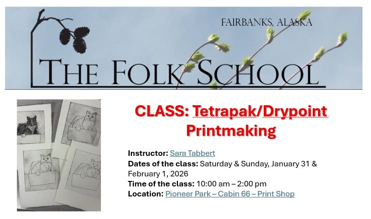 Tetrapak/Drypoint Printmaking Class