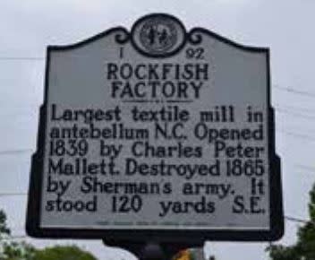 Stop 47: Rockfish Factory Historic Marker