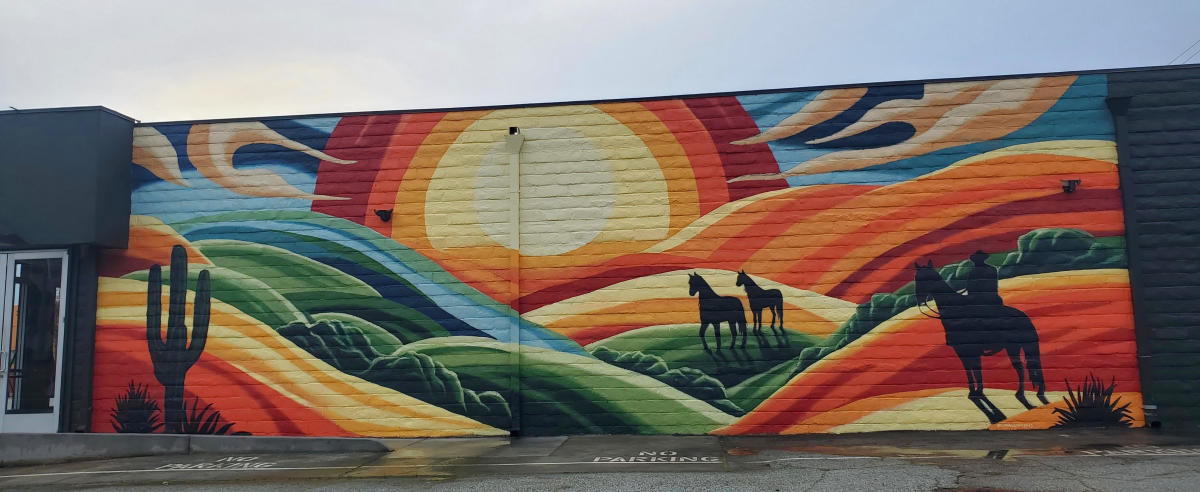 Western Themed Gilroy Hills Mural