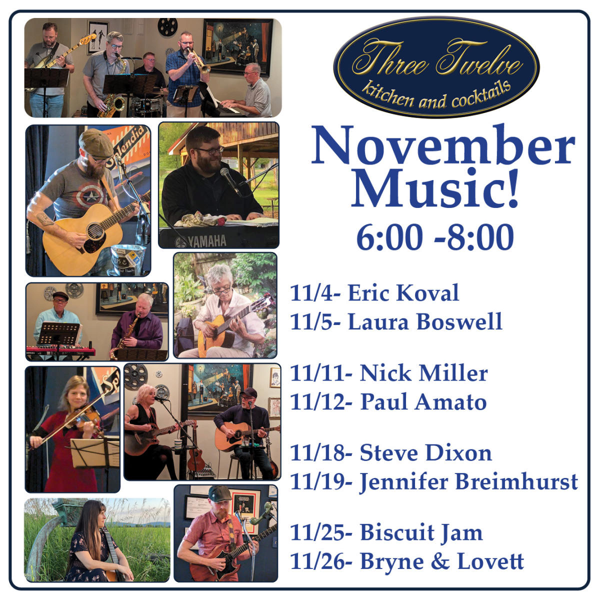 Biscuit Jam at Three Twelve Kitchen and Cocktails