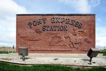 Pony Express Brick Sculpture - Washington KS, 66968