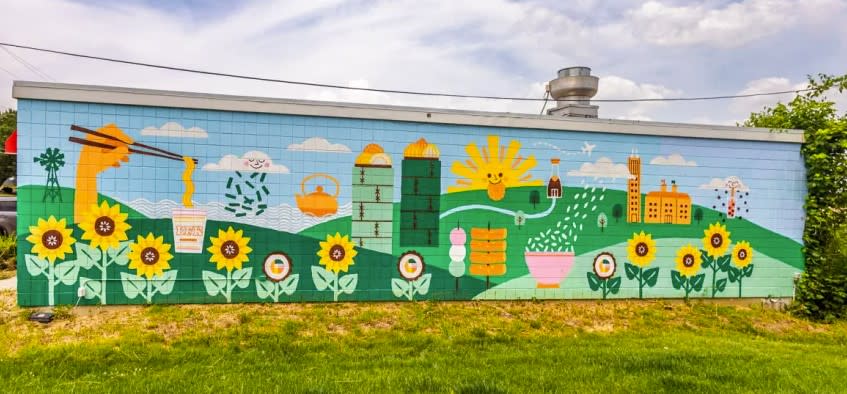 "Cloudy With A Chance of Boba" Mural - Lawrence KS, 66044