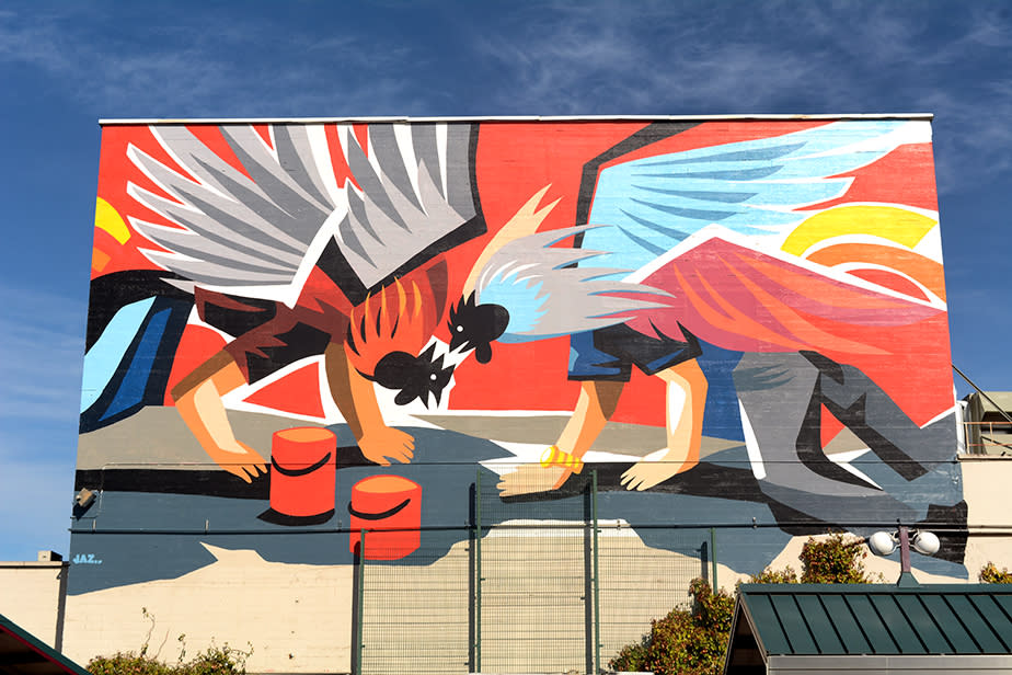20x21 EUG Mural by Franco JAZ Fasoli (Argentina) "Discussion About The Red"