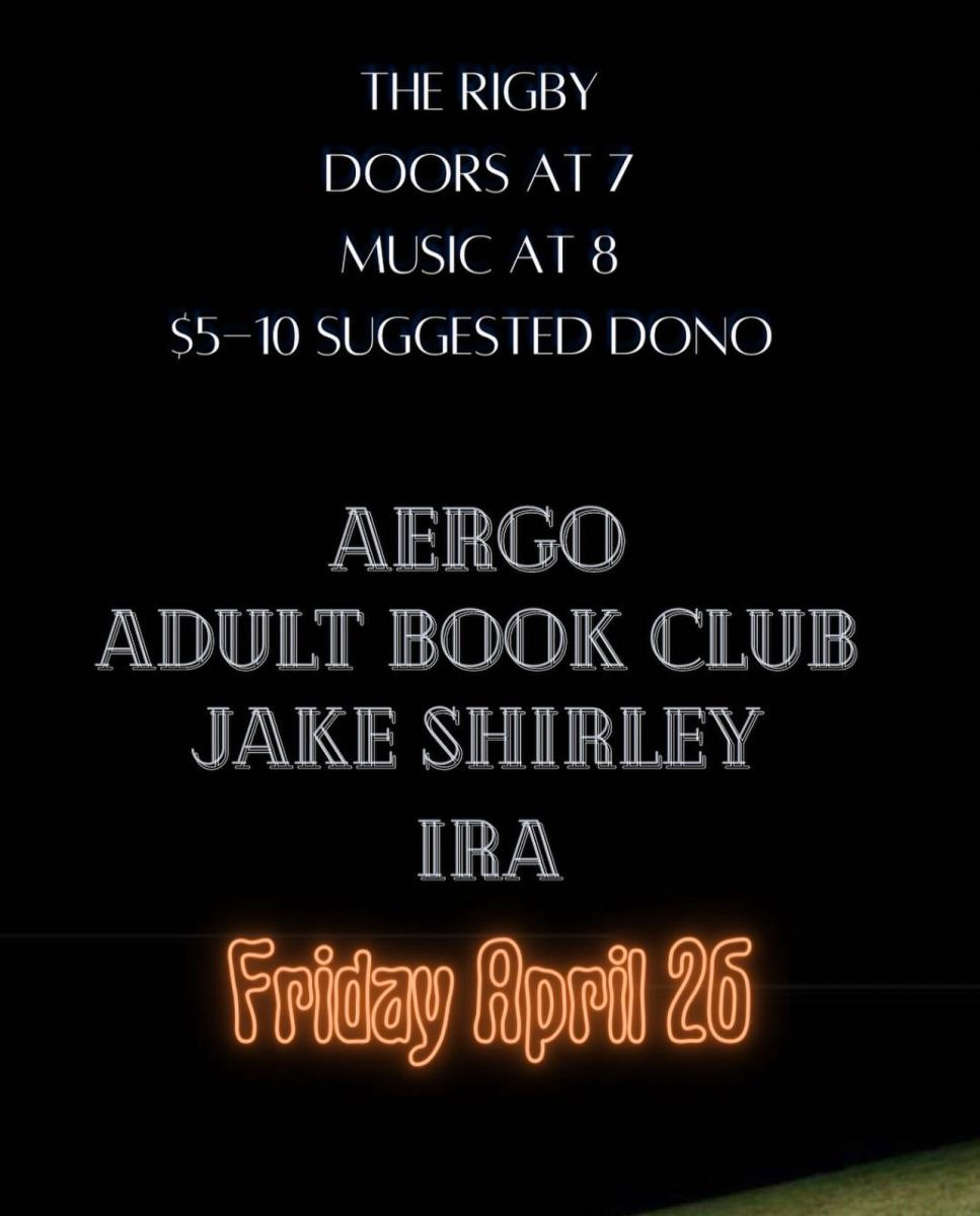 LIVE MUSIC: Aergo, Adult Book Club, Jake Shirley, & IRA | Madison, WI