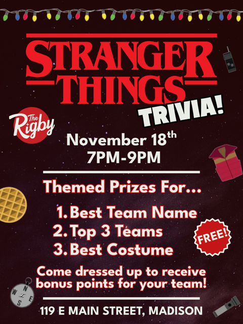 Stranger Things Trivia | Madison, WI
