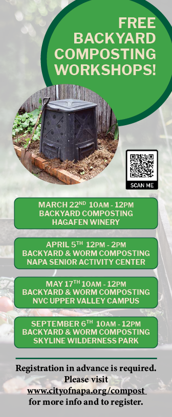 Backyard & Worm Composting Workshop May 17th 10AM-12 PM at Napa Valley College Upper Valley ...