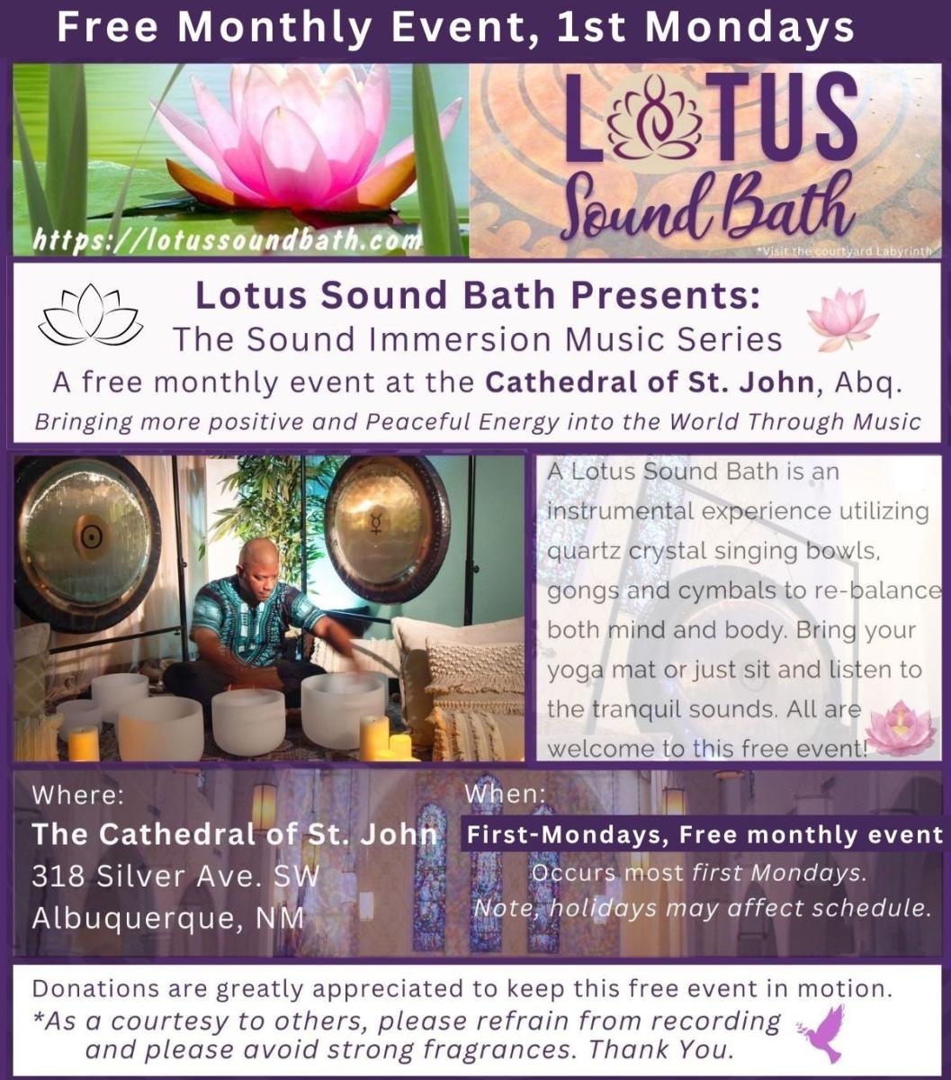 Free Sound Bath at The Cathedral of St. John, Monthly Event First ...