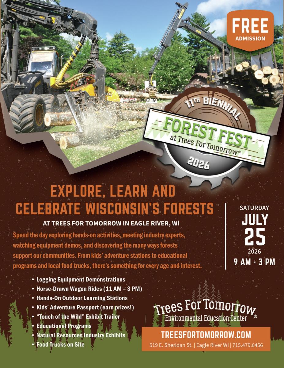 11th Biennial FOREST FEST at Trees For Tomorrow, 2026