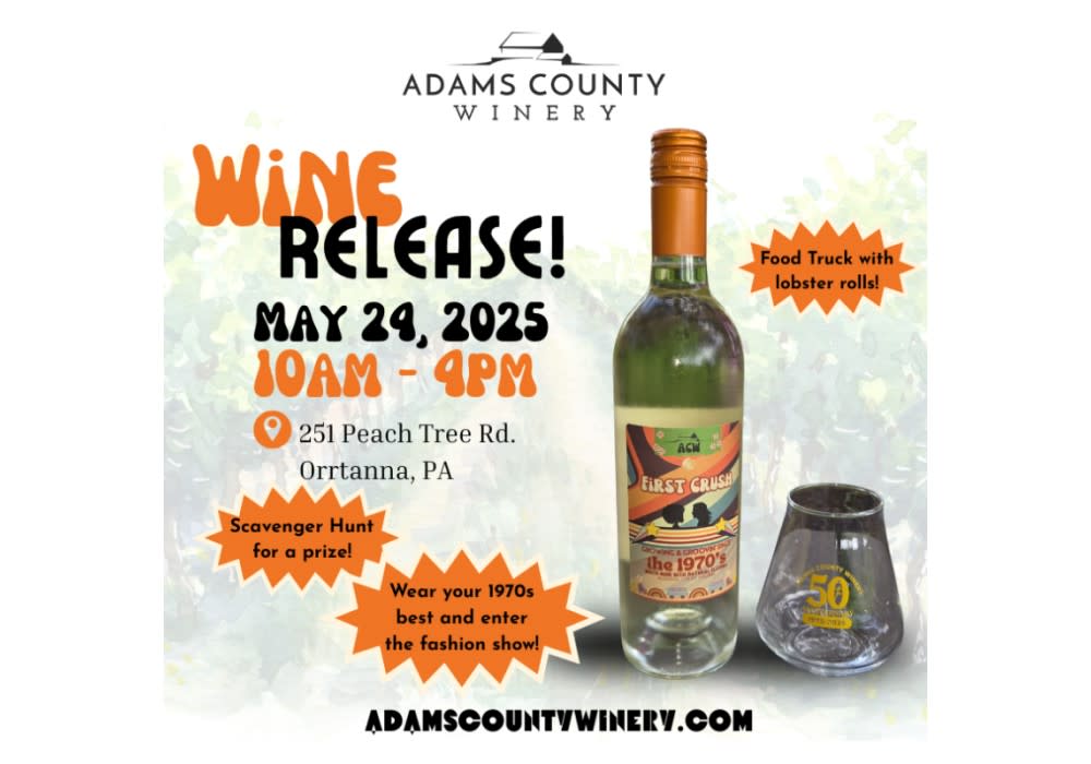 Adams County Winery Launch of "First Crush" and Groovy 1970s Release Party