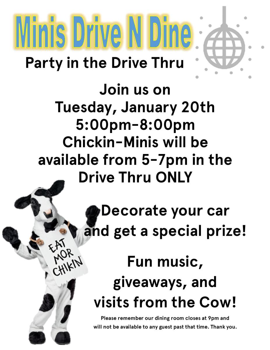 Minis Drive N Dine Party in the Drive Thru