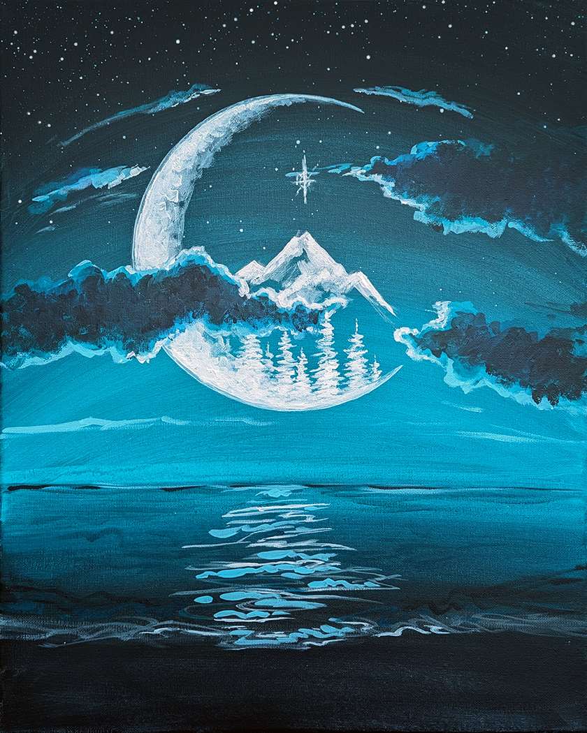 Paint and Sip: Crescent Mountain Over the Beach | Jeffersonville, IN 47130