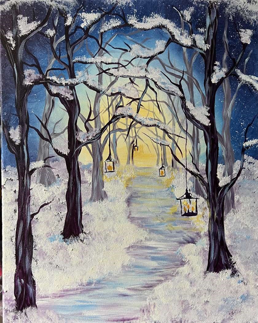 Paint and Sip: Majestic Woods in Winter | Jeffersonville, IN 47130