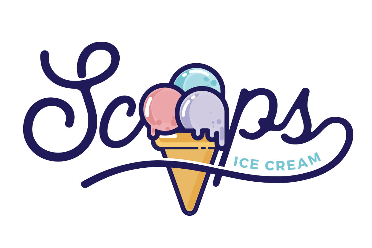 Scoops Ice Cream Logo Scoop