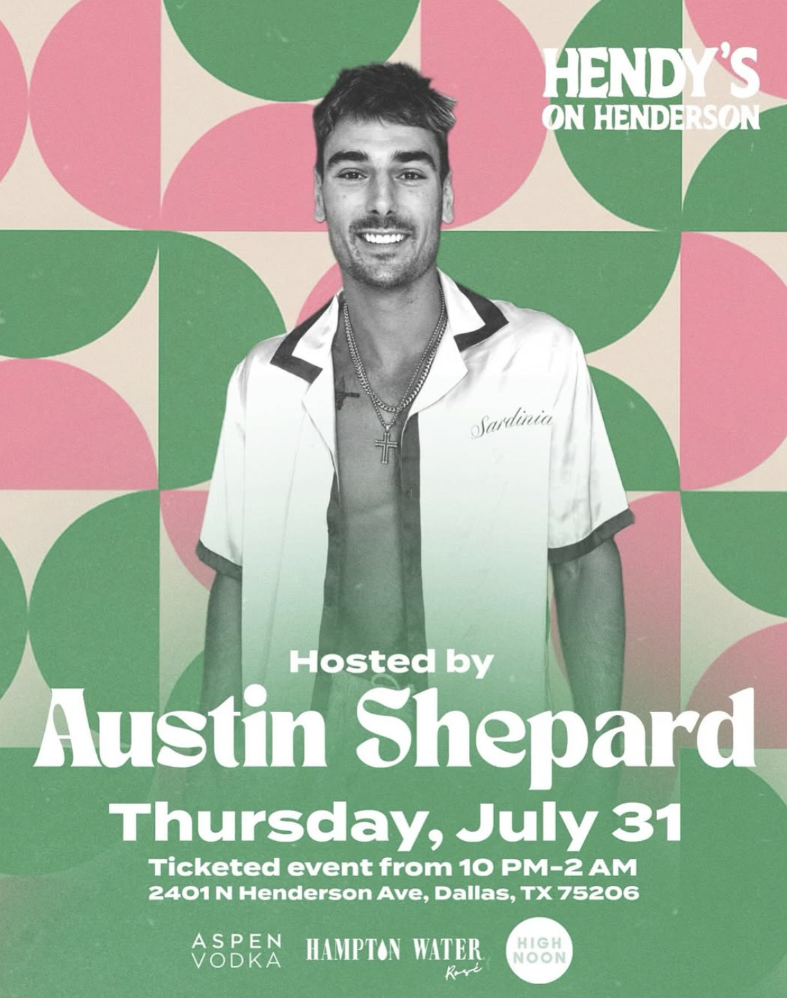 Love Island's Austin Shepard at Hendy's
