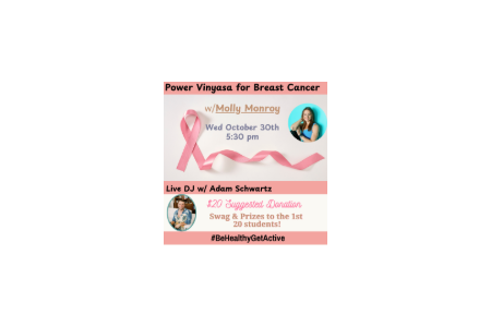 Power Vinyasa Yoga w/Live DJ for Breast Cancer Awareness