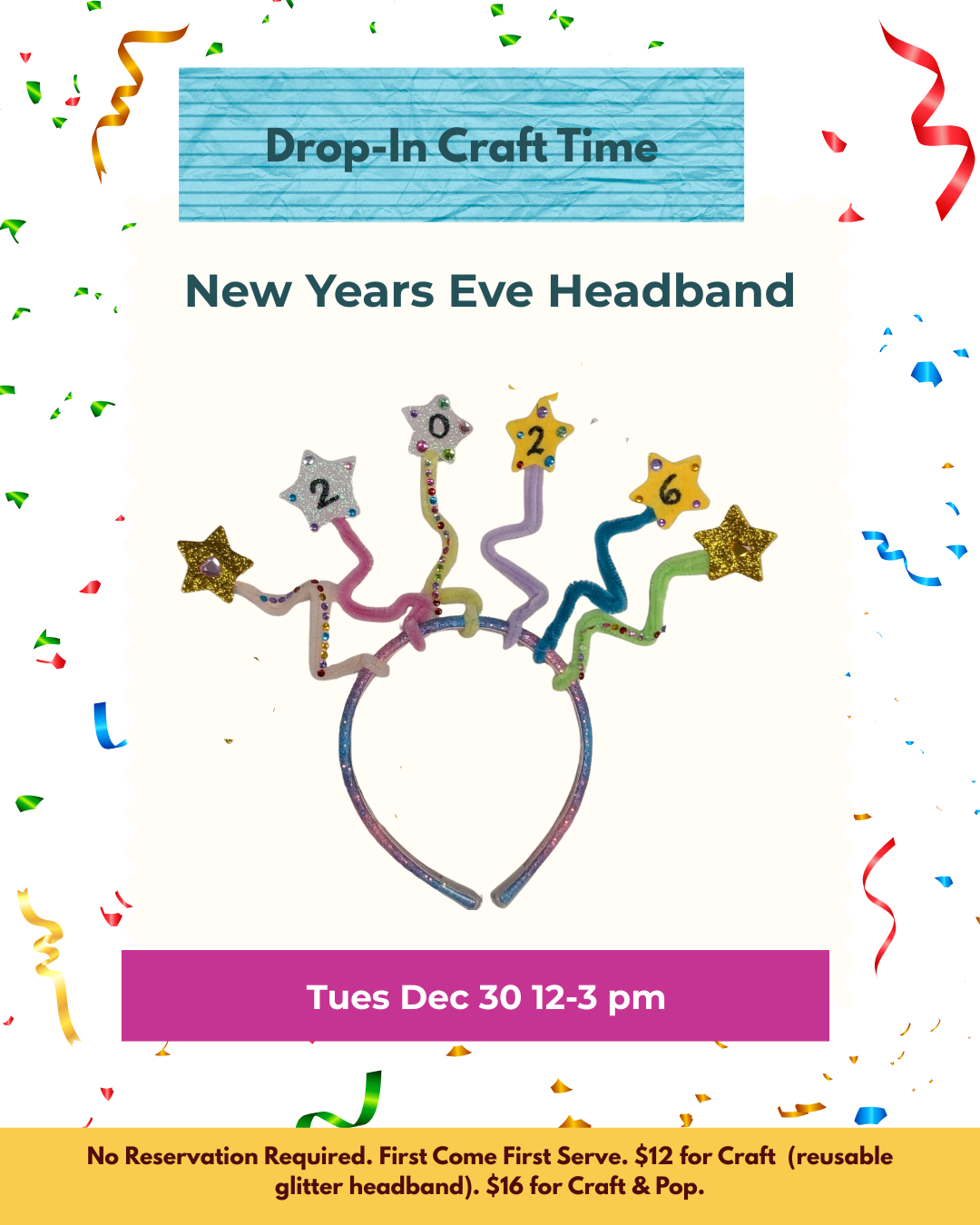 Make A New Years Eve Headband/Hat | Waunakee, WI