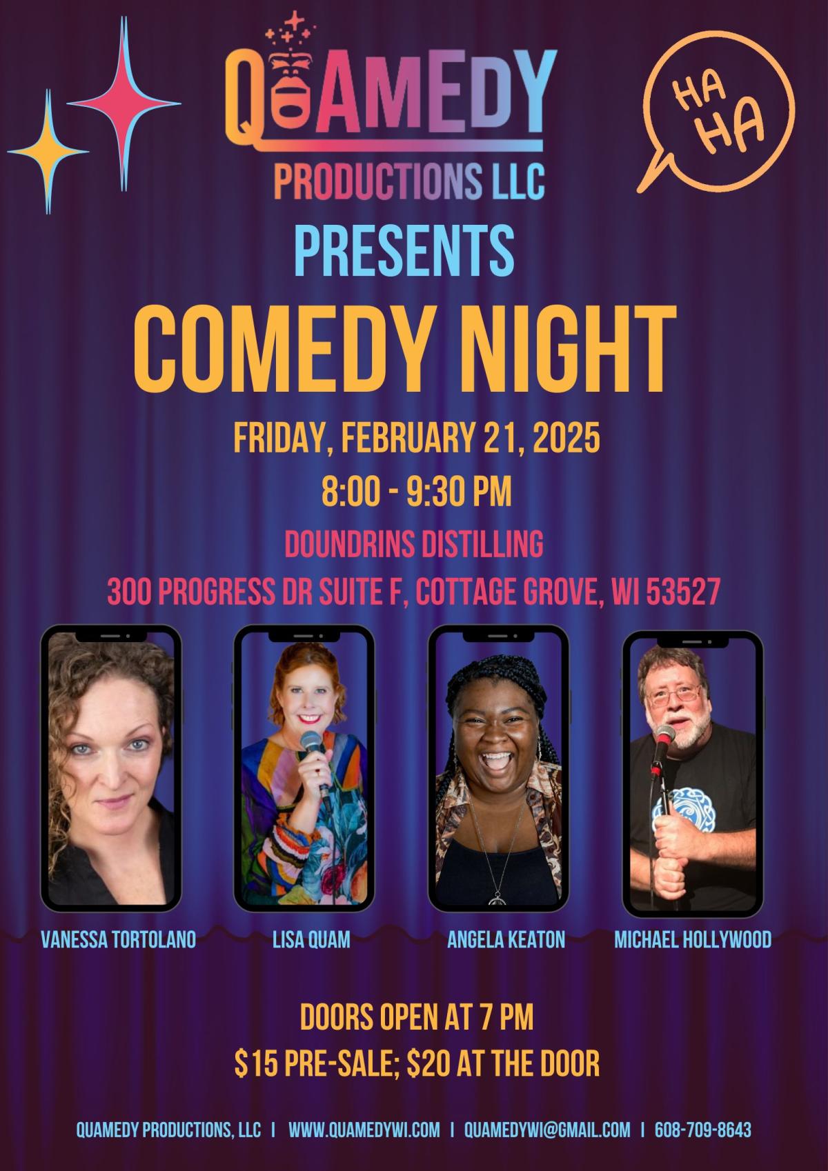 Comedy Night at Doundrins Distilling | Cottage Grove, WI