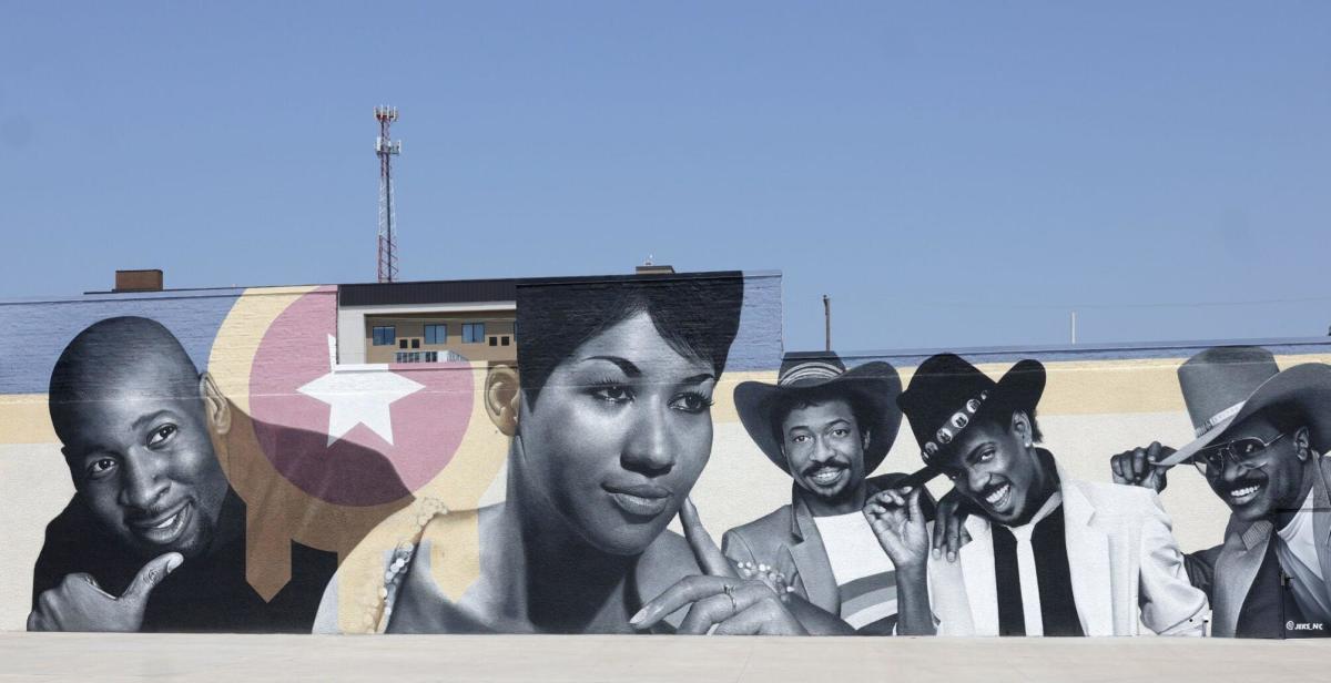 Wayman Tisdale, Gap Band & Aretha Franklin Murals by Jeks | Tulsa, OK 74120