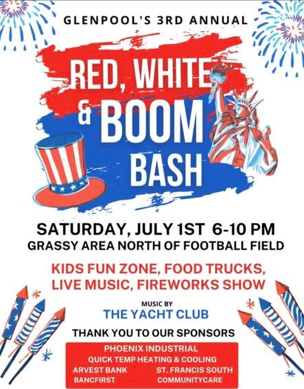 Glenpool Red, White & Boom Bash | Glenpool High School Football Field ...
