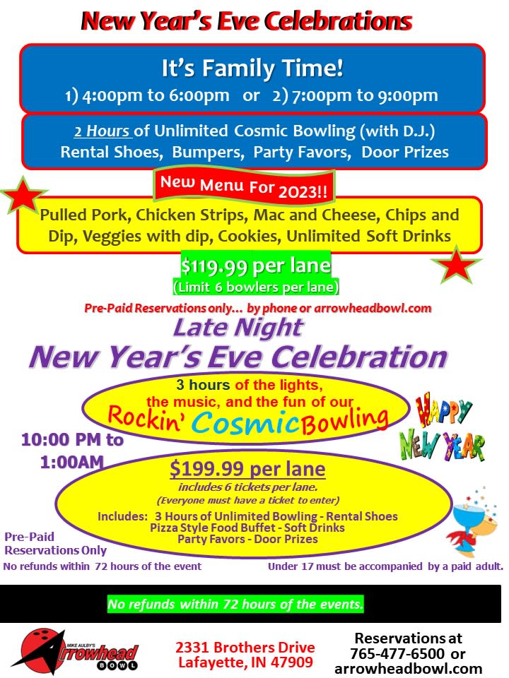 Arrowhead Bowl Presents: Late Night New Year’s Eve Celebration