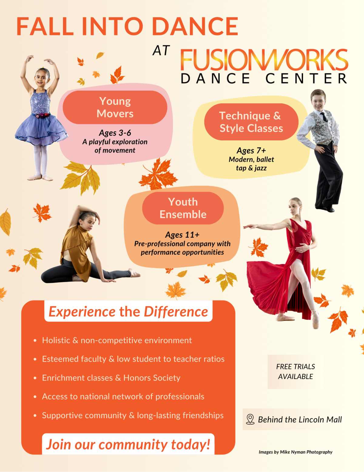 Fall Dance Registration at Fusionworks Dance Center | Lincoln, 02865