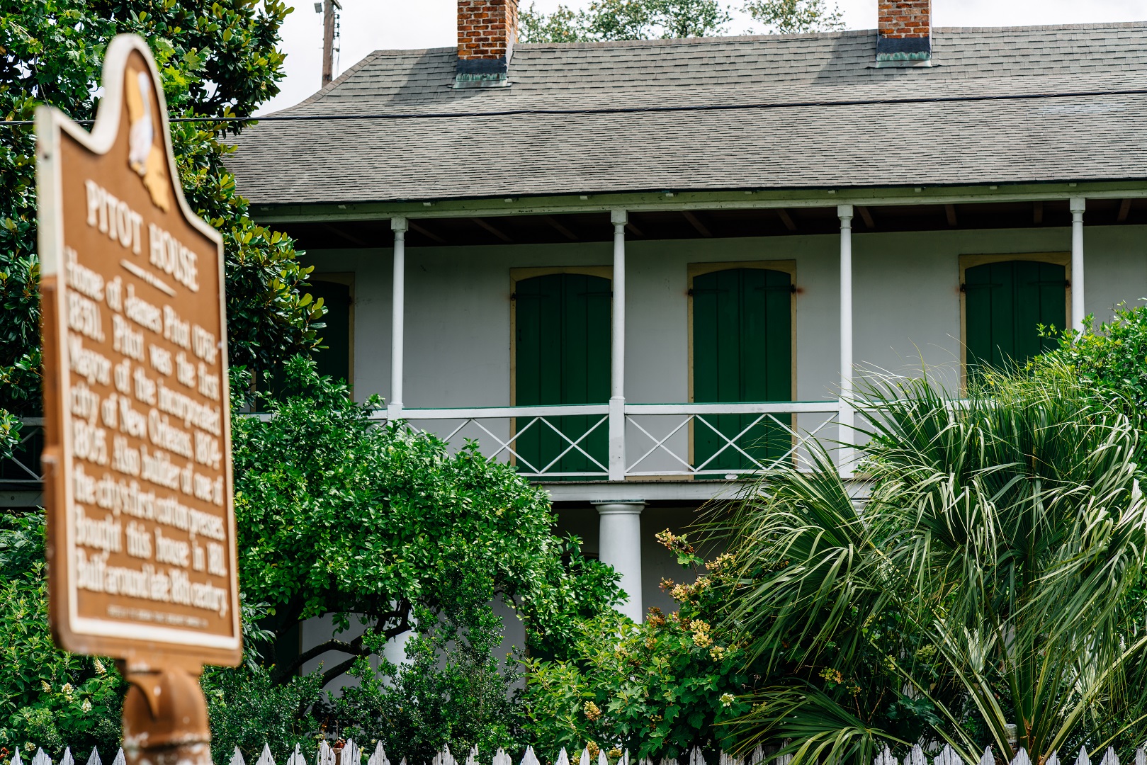 Pitot House New Orleans Wooden Fence, Historic Marker And Corner