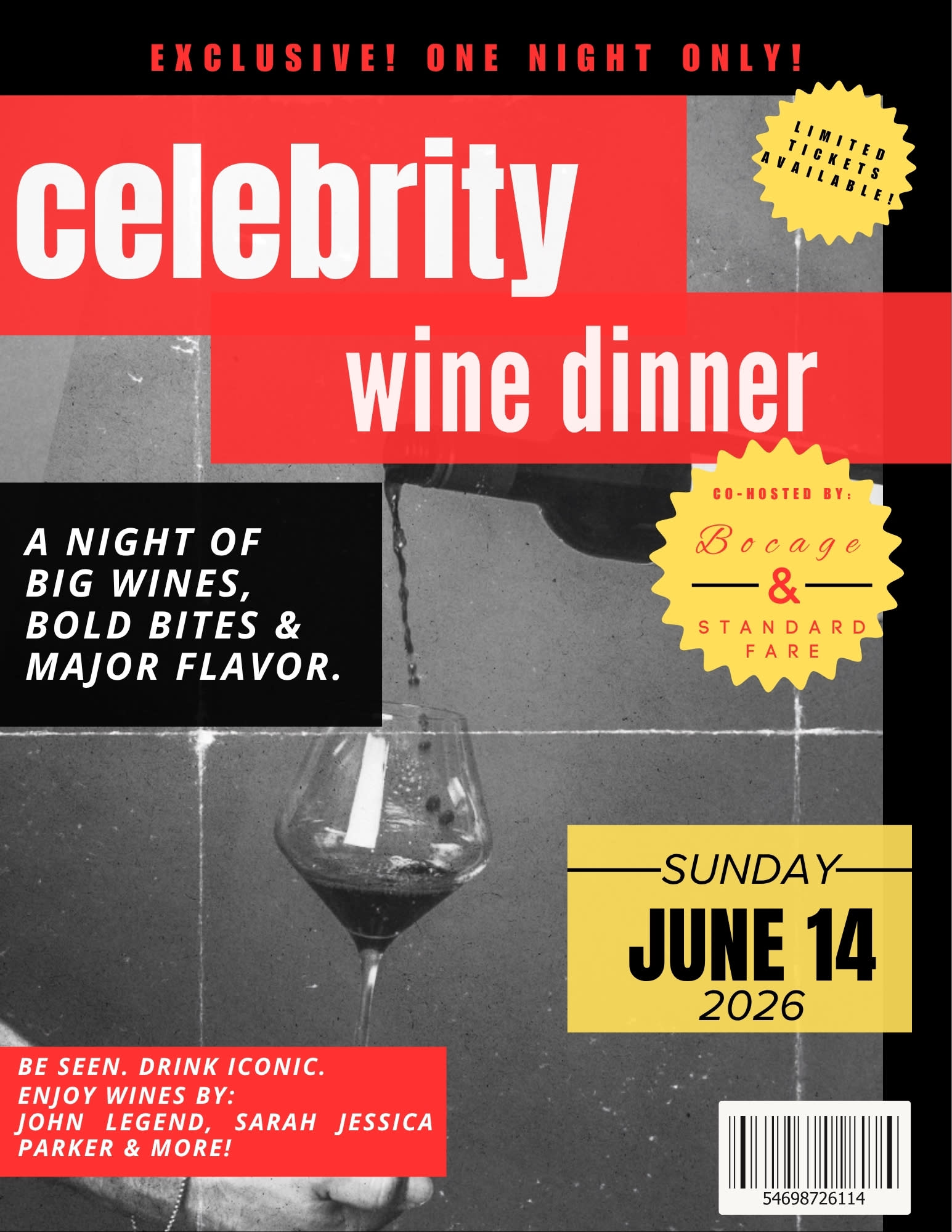Celebrity Wine Dinner | Saratoga Springs, NY 12866