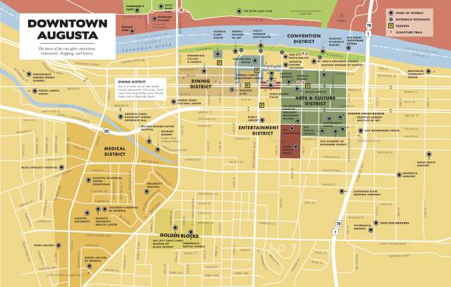 Usa Map Augusta Georgia Augusta Georgia US City Street Map Poster By
