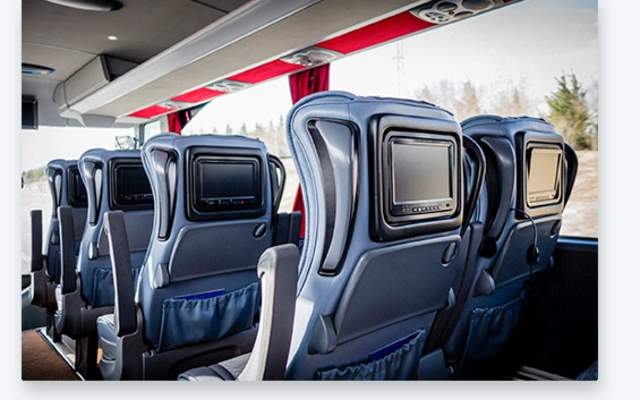 charter bus inside tv