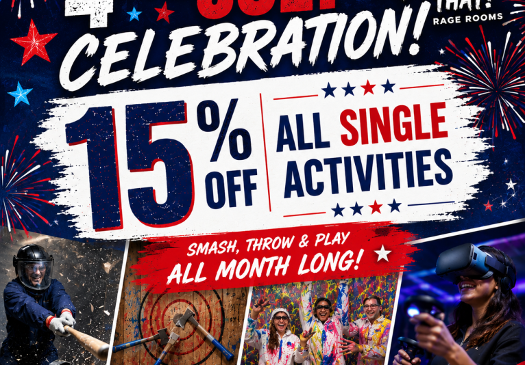15% OFF all single activities - 4th of July Celebration