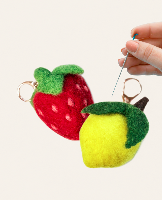 Needle Felted Fruity Keychains | Cary, NC 27519